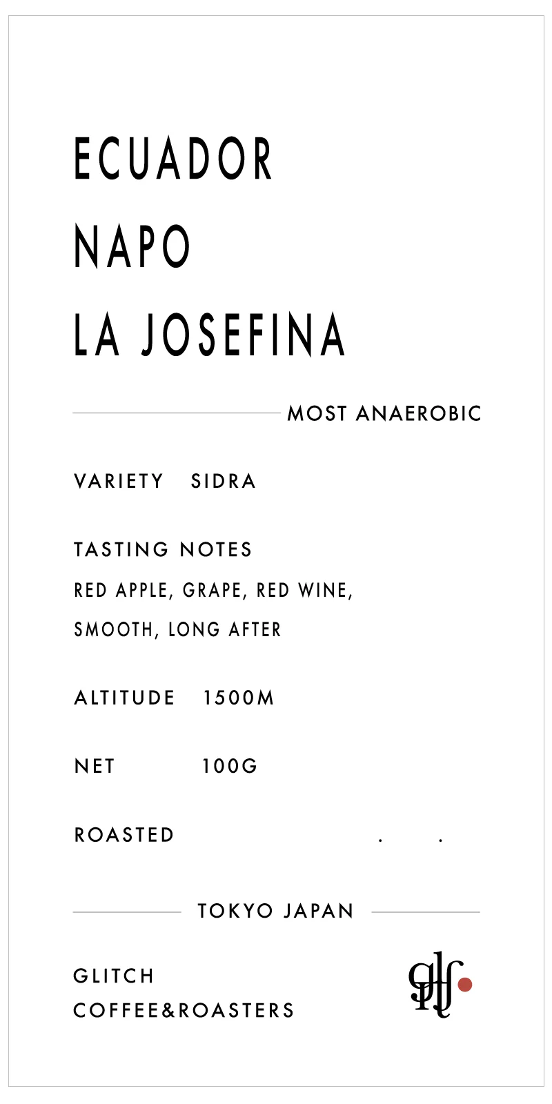 Ecuador Napo La Josefina - Coffee from Glitch - Every Coffee
